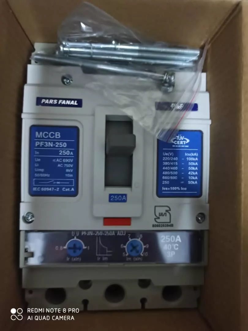 خرید و قیمت کلید اتوماتیک، پارس فانال 250 آمپر، قابل تنظیم حرارتی-مغناطیسیAdj-PF3N-250 - تسلا کالا